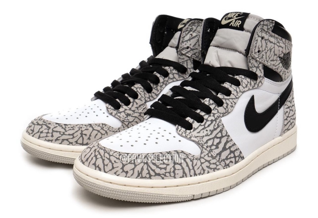 The Latest Photos Released of Air Jordan 1 High OG Rep "White Cement"